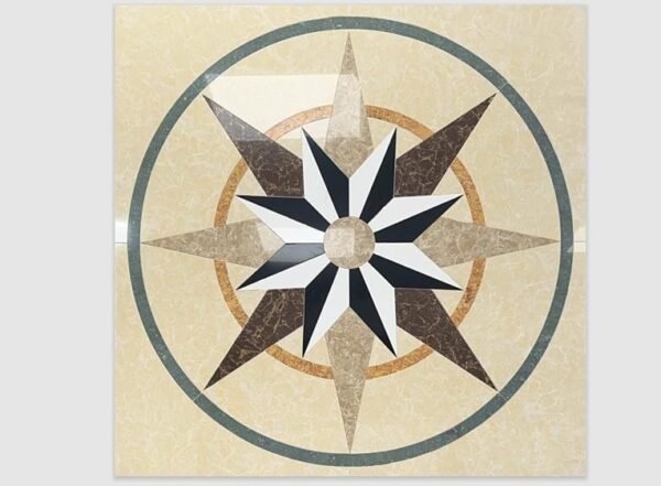 Compass Medallion Polished Porcelain Floor Tile 90 x 90 cm or 120 x 120 ...